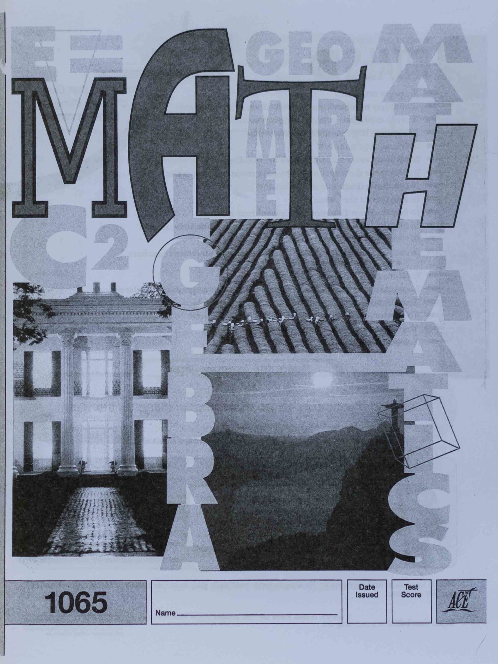 Maths PACE 1065 (Black & White) – Accelerated Education Enterprises